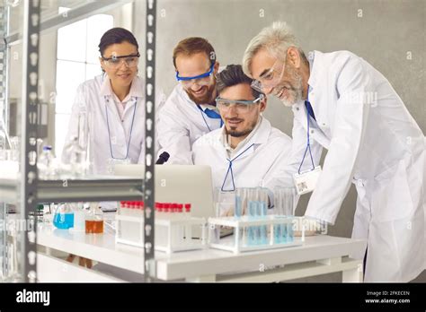 Medical Research Laboratory A Group Of Researchers Are Working In A