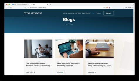 Tnc Advocator Webflow Law Firm And Attorney Website Template