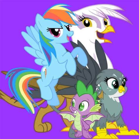 Rainbow Dash Gilda Spike And Gabby By Ebotizer On Deviantart