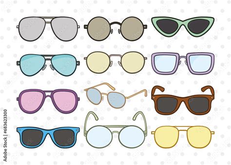 Стоковое векторное изображение Sunglass Clipart Svg Cut File