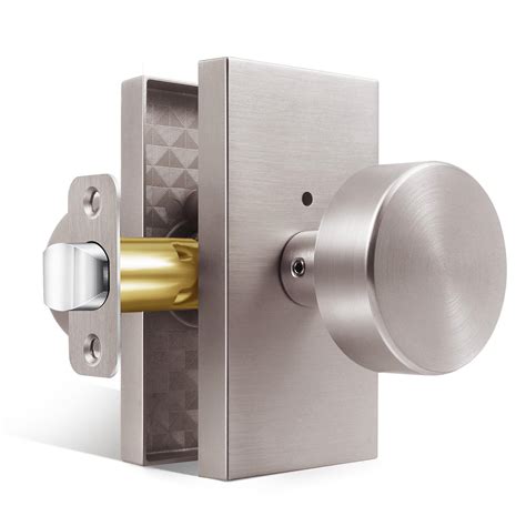 Hiemey Brushed Nickel Door Knobs Interior With Lock Modern Privacy