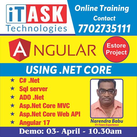 ⭕ Angular With Net Core Online Itask Technologies Facebook