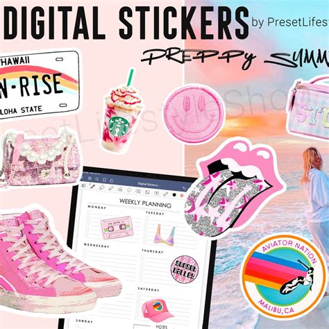 Preppy Aesthetic Stickers Etsy
