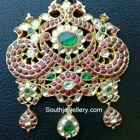 Ruby Peacock Pendant Indian Jewellery Designs
