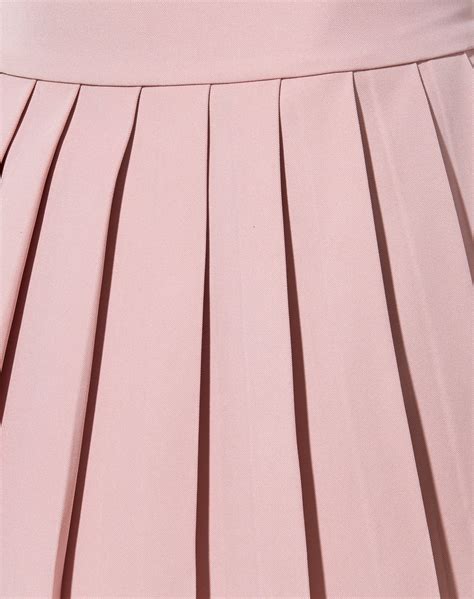 Pink High Waisted Pleated Mini Skirt Cason Motelrocks Com Us