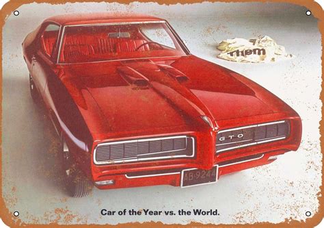 Retrorust 7 X 10 Metal Sign 1968 Pontiac Gto Vintage