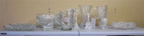 Collection Of Pressed And Cut Glass Tableware And Decorative Pieces