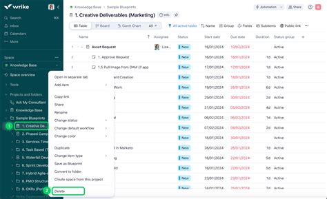 Deleting Projects Wrike Help Center