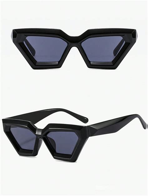 1pair Thick Frame Rhombus And Asymmetrical Shape Y2k Style Fashion Glasses Vintage Shades Beach