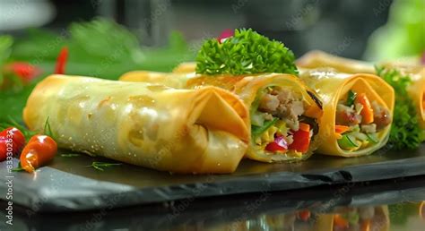 Delicious Lumpiang Shanghai Filipino Small Egg Rolls With Pork And