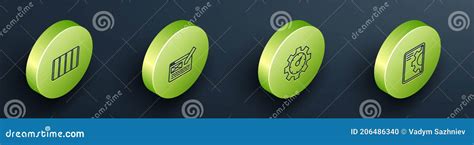 Set Isometric Line Color Palette Guide Ui Ux Design Website Statistic