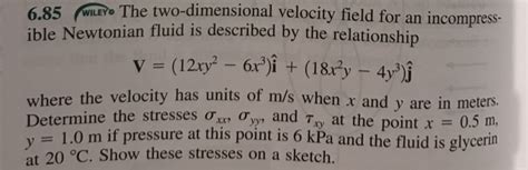 solved the two dimensional velocity field for an