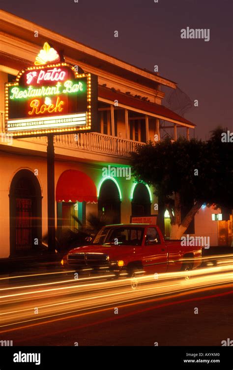 Pickup Truck Parked Outside Night Club In La Paz Baja Mexico Stock