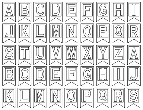 Free Printable Alphabet Letters Banner Flag Letter Pdf Templates