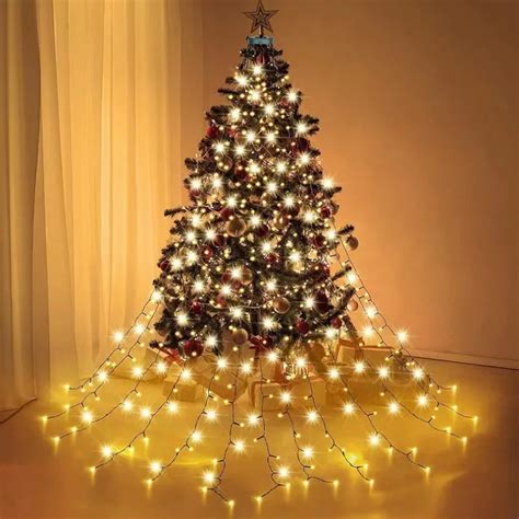 Lighted Star Tree Topper With Waterfall Christmas Lights Outdoor Led Fairy String Light For