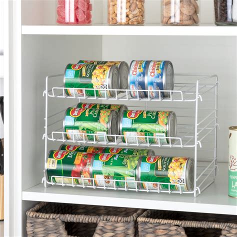 Canned Food Storage Rack 3 Tier Can Rack Organizer White Smart