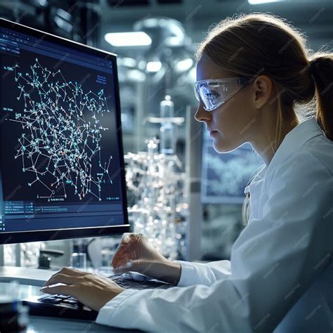 A Chemist Visualizing Detailed Reaction Pathways Using Computational Models Premium Ai