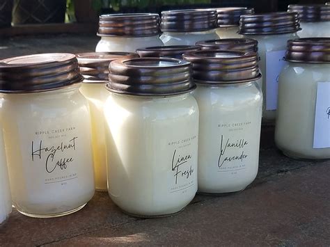 Farmhouse 16 Oz Hand Poured Mason Jar Soy Candles Ripple Creek Farm