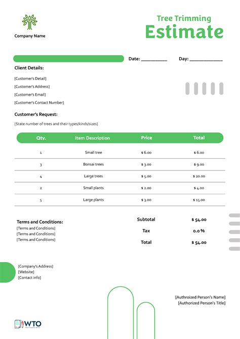 Free Tree Trimming Estimate Templates Word Excel