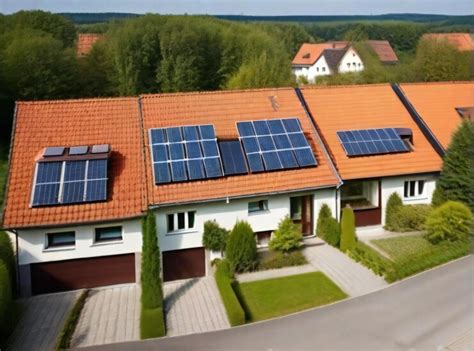 Premium Ai Image Suburban Middle Class House In Germany With Perfectly Aligned Solar Panels