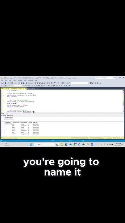 Counting Unique Products With Sql Count Youtube