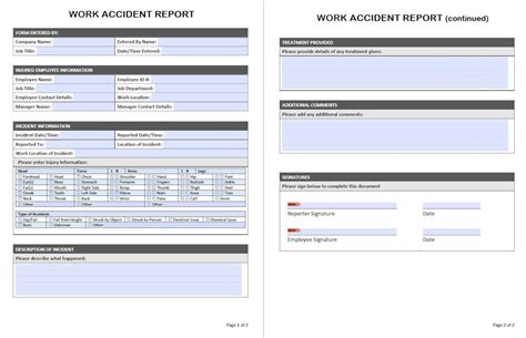 Work Accident Report Form Editable Pdf And Word Template Etsy