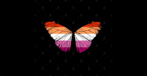 Vintage Lesbian Pride Flag Butterfly Moth Support Lesbian Lgbtq Pride