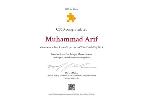 Cs50 Harvarduniversity Computerscience Puzzleday2025 Teamwork Arif Anis