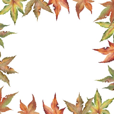 Watercolor Autumn Maple Leaf Frame Watercolor Autumn Maple Leaf