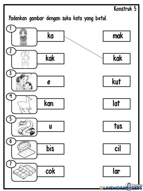 Perkataan Kvk Interactive Worksheet For Prasekolah Artofit