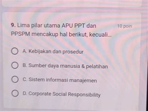 Lima Pilar Utama Apu Ppt Dan Ppspm Mencakup