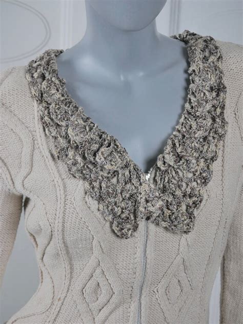 Cable Knit Cardigan 1990s European Vintage Cotton Kn Gem