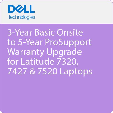 Dell 3 Year Basic Onsite To 5 Year Prosupport Warranty 808 3170