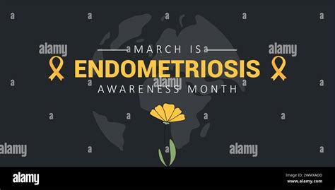 National Endometriosis Awareness Month March Info Graphic Vector