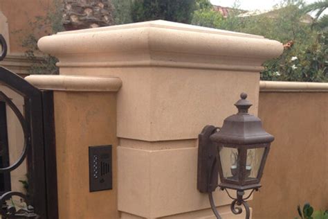 Pilaster Caps Made Of Precast Cast Stone Pacific Stone Design Inc