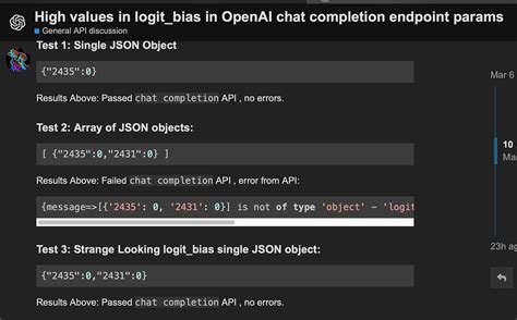Logitbias Not Working Properly For Chatcompletions Api Api Openai Developer Forum