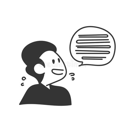 Cartoon Man Talking Bubble Speech Doodle Stock Vector Illustration Of
