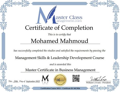 Mohamed Mahmoud On Linkedin Never Stop Developing Master Certificate In Business Management