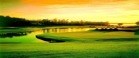 Download Sunset In Augusta 3440x1440p Golf Course Background Wallpapers Com