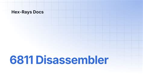 6811 Disassembler Ida 90sp1 Hex Rays Docs