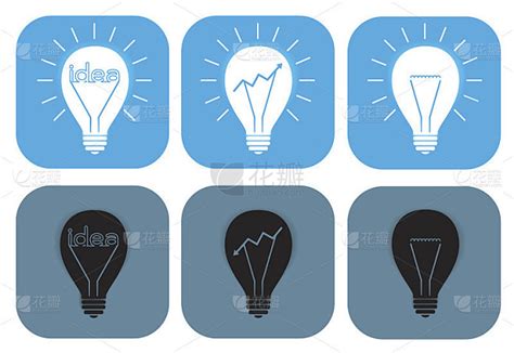 打开和关闭灯泡创意图标向量