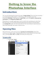 Lesson Adobe Photoshop Getting To Know The Photoshop Interface Pdf Getting To Know The