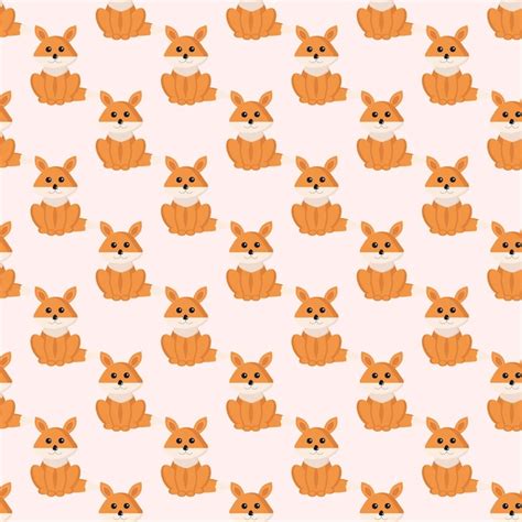 Premium Vector Fox Cub Pattern On Pink Background