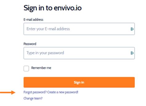 I Have Forgotten My Password Envivo