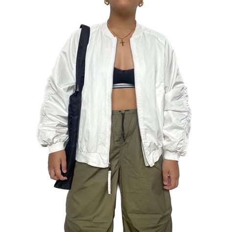 White Bomber Jacket Womens Fashion Coats Jackets And Outerwear On