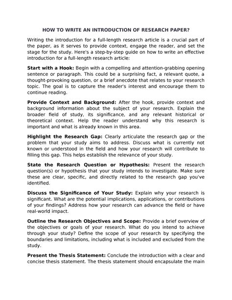 How To Write An Introduction Of Research Paper Heres A Step By Step