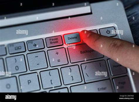 Pressing The Delete Button On The Keyboard With Your Finger The Effect