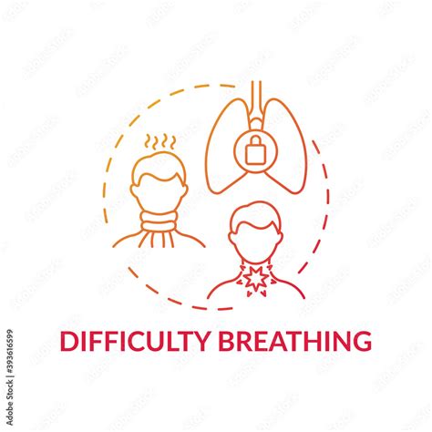 Difficulty Breathing Concept Icon Sore Throat Complication Idea Thin Line Illustration