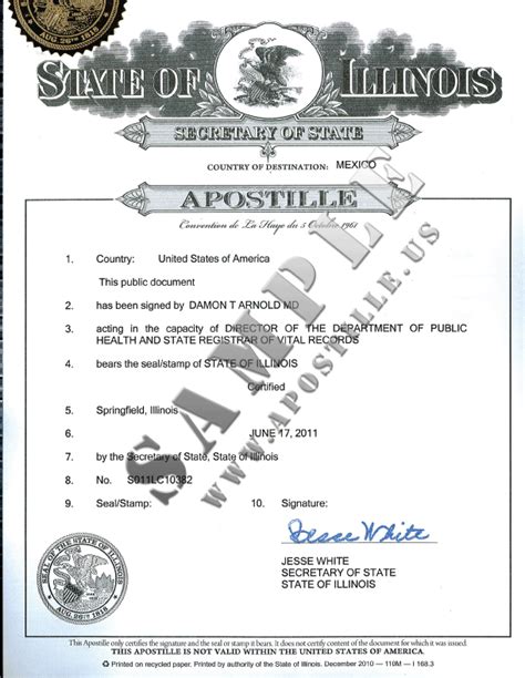 Authentications Of Documents State Illinois