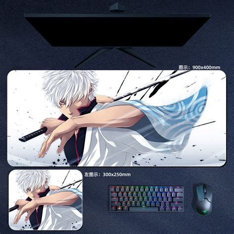 900x400mm Anime Gintama Large Mouse Pads Sakata Gintoki Kagura